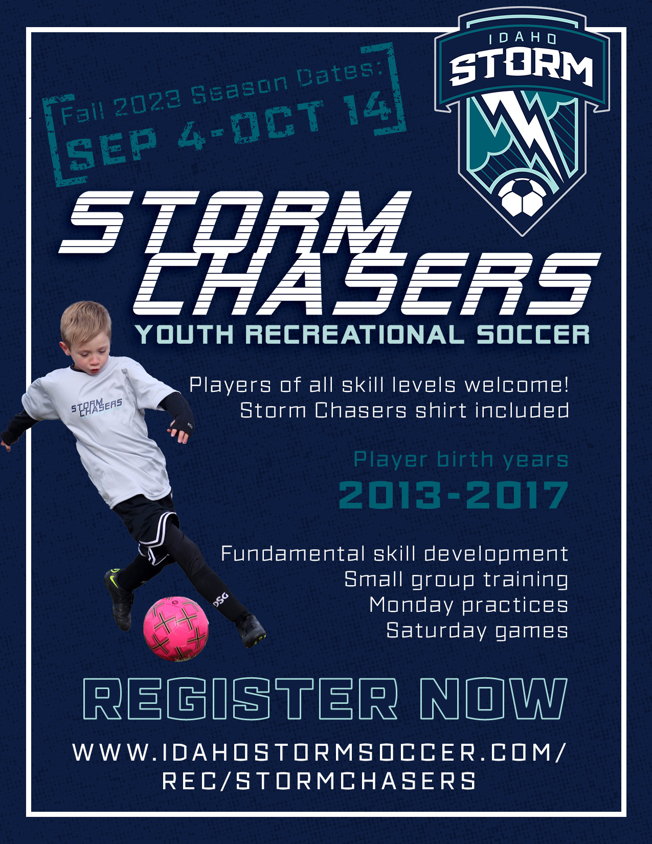Fall 2023 Storm Chasers Registration – Idaho Storm Soccer Club